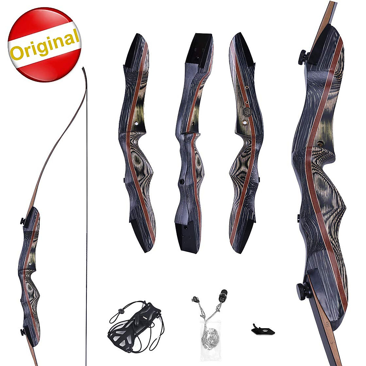 Keystone Traditional Recurve Bow – 62-Inch Hunting Bow for Beginners