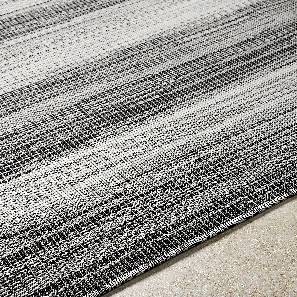 Mark&Day Outdoor Rugs, 8x10 Kyrenia Modern Indoor/Outdoor Charcoal Area Rug, Non Shedding Grey Beige Carpet for Patio, Porch, Deck, Bedroom, Living Room or Kitchen (7'7" x 10')