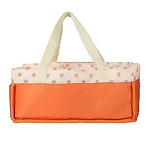 Lmbabter Baby Diaper Caddy Organizer Nursery Storage Basket Diaper Tote Bag Nappy Storage Bin for Car Travel (Orange)
