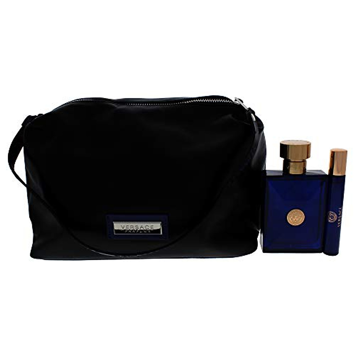 Versace Dylan Blue For Men 3 Piece Gift Set (Eau De Toilette Spray, 3.4 Ounce + Travel Spray, 0.34 Ounce + Versace Blue Trousse)