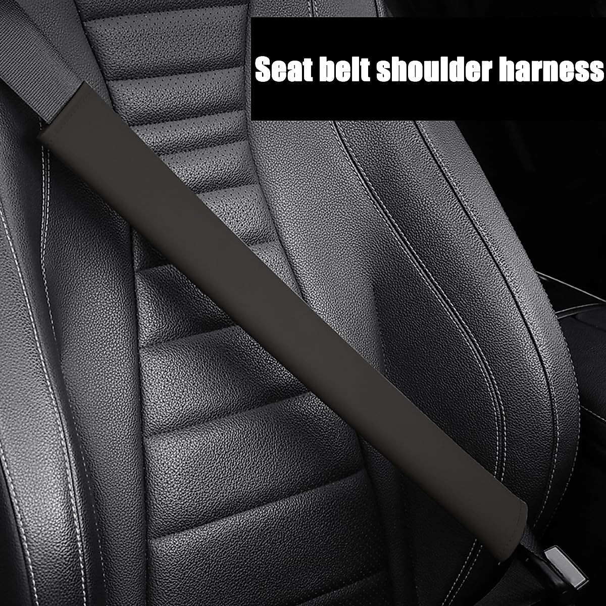 zipelo Auto Seat Belt Cover, 2 Pack Extra Long Seatbelt Strap Cushion for Adults Kids, Super Soft Leather Neck Shoulder Pad Protector for Comfortable Driving, Car Interior Accessories (Coffee)