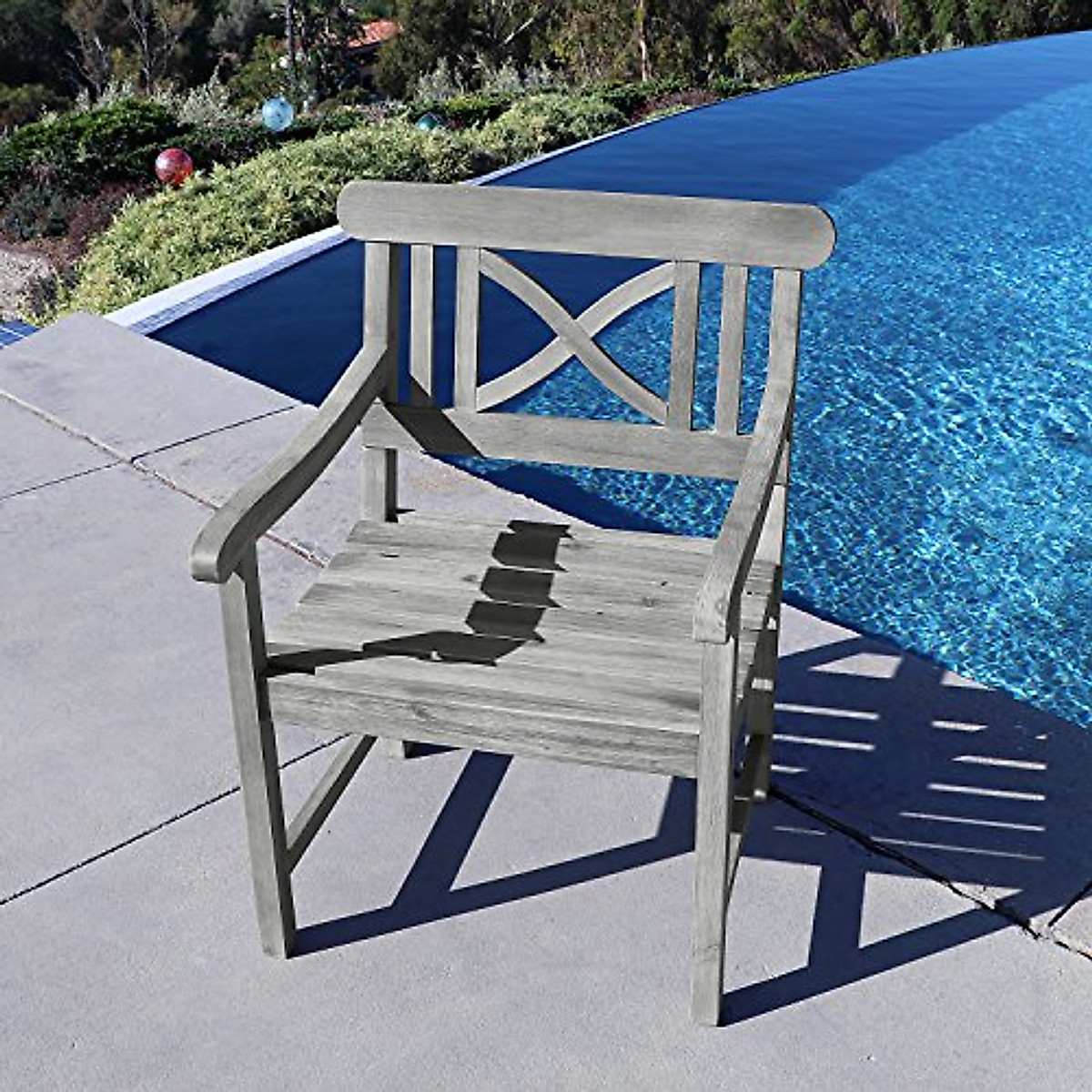 Vifah V1298 Renaissance Outdoor Hand-Scraped Hardwood Armchair