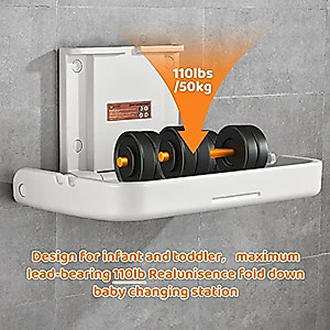 Realunisence Baby Changing Staion Wall Mounted Commercial Diaper Changing Table Restaurant Corner Changing Nursery Wall Daycare Changer Station Horizontal Bathroom