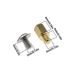 Create idea PC Case Motherboard Screws Kit, M3x6x4mm Brass Standoffs M3x5mm Screws with Screwdriver for Hard Drive Computer Case Motherboard