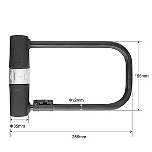 MGUOTP Bicycle Lock Bike U Lock Bicycle Security Bike Safety Bracket Shear Resistant Lock Convenient Lock Frame Key Bicycle Accessories Bike Locks (Color : Black)