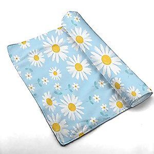 Daisy Flower Hand Towel - White Blue Print Bath Bathroom Towel Highly Absorbent Soft Guest Fingertip Towels