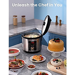 COMFEE' Rice Cooker, Slow Cooker, Steamer, Stewpot, Saute All in One (12 Digital Cooking Programs) Multi Cooker (5.2Qt ) Large Capacity, 24 Hours Preset & Instant Keep Warm