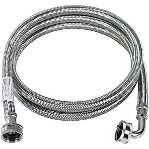 Certified Appliance Accessories Washing Machine Hose with 90 Degree Elbow, Hot or Cold Water Supply Line, 6 Feet, PVC Core with Premium Braided Stainless Steel