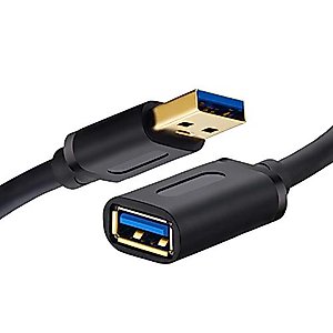 USB 3.0 Extension Cable 1Ft-1Pack, USB 3.0 High Speed Extender Cord Type A Male to A Female for Playstation, Xbox, USB Flash Drive, Hard Drive, Card Reader,Scanner,Printer,Keyboard … (1Ft-1Pack)