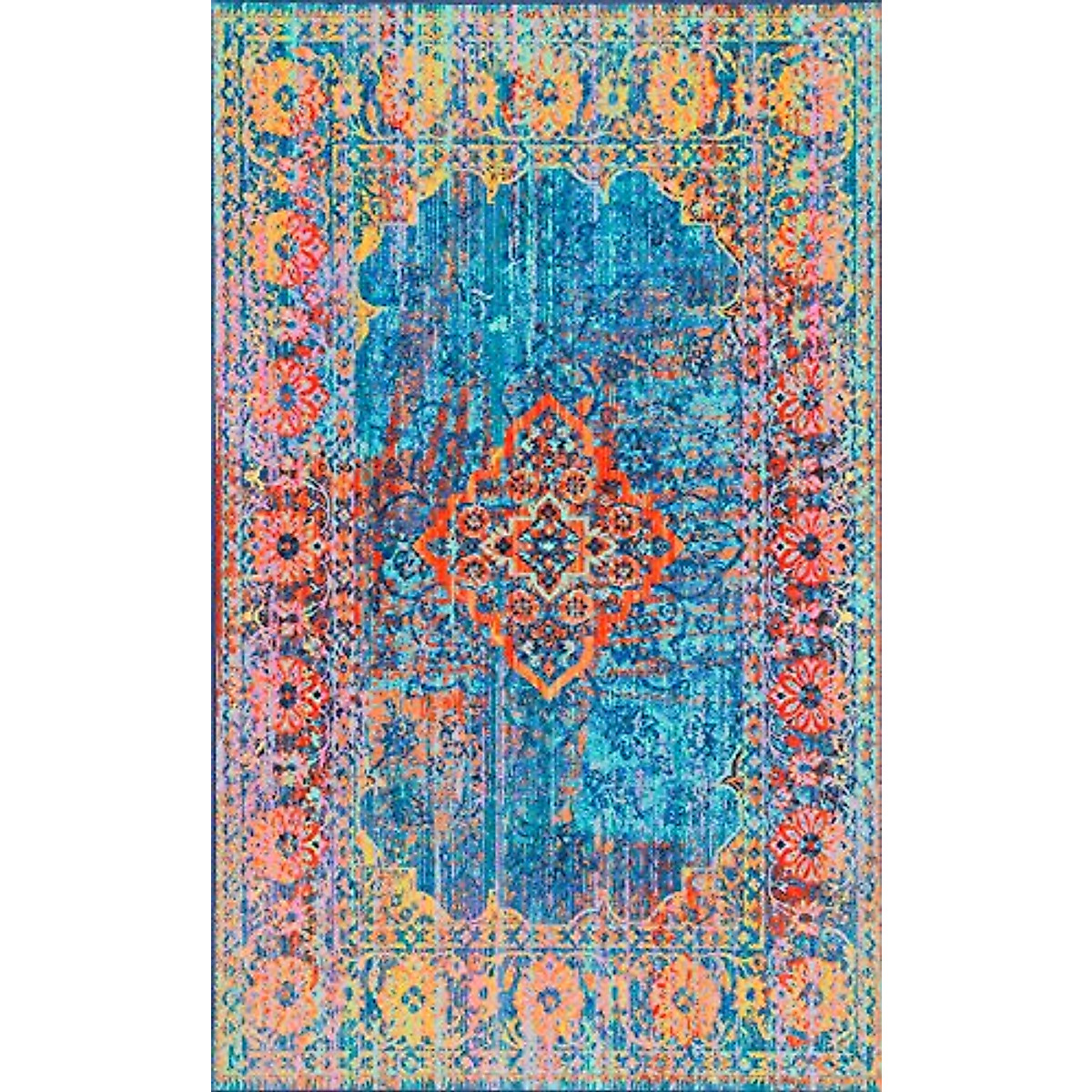 nuLOOM Andrus Vintage Area Rug, 8' x 10', Blue
