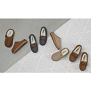 Fireside by Dearfoams Dempsey Genuine Shearling Clog, Chestnut, 2 Big Kid