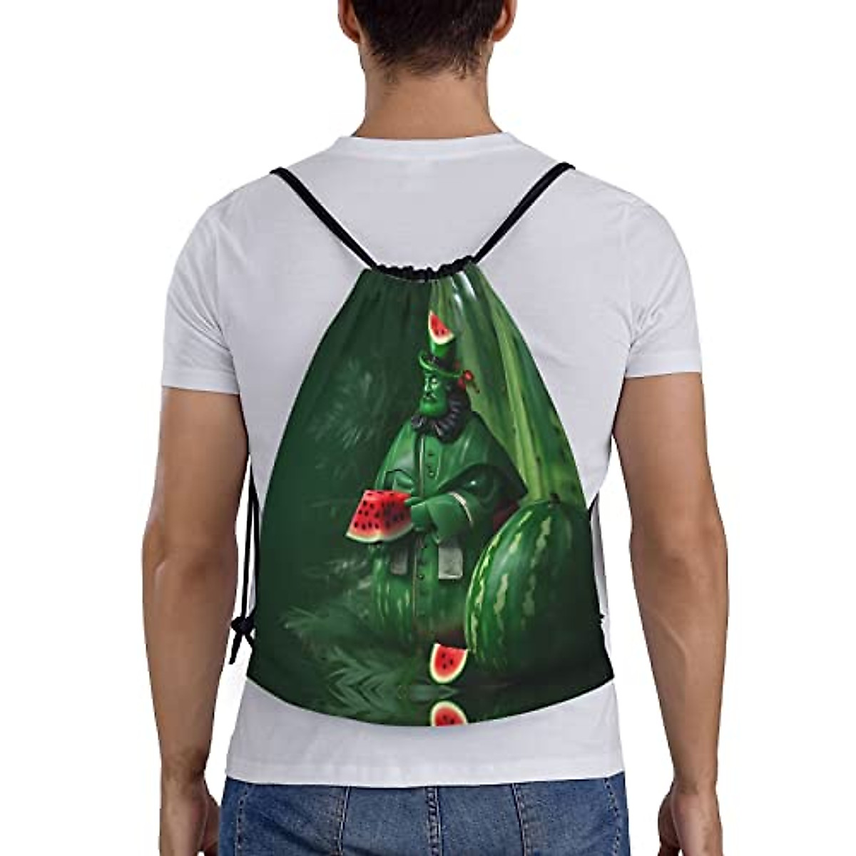 vacsAX Patrick's Watermelon Festival Drawstring Backpack Sport Swim Bag Gym Sack Sackpack For Women Men Sports Gym Beach Sackpack