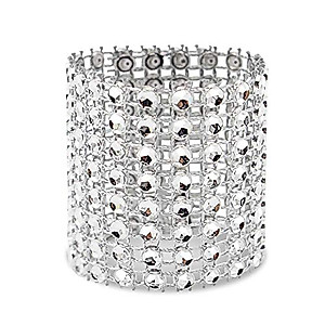 KPOSIYA Napkin Rings, Pack of 120 Rhinestone Napkin Rings Diamond Adornment for Place Settings, Wedding Receptions, Dinner or Holiday Parties, Family Gatherings (120, Silver)