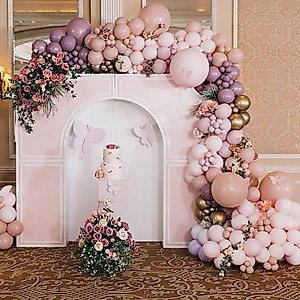 Boho Blush Balloon Garland Arch Kit- Double-stuffed Nude Dusty Pink White Rose Gold Metallic Balloons for Birthday Bridal Baby Shower Wedding Party Decorations