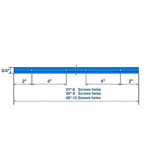 HOTTARGET Aluminum 48 Inch T-Track with Wood Screws–Double Cut Profile Universal with Predrilled Mounting Holes -Woodworking and Clamps–Frosted Surface Anodized - 4 PK (Blue)