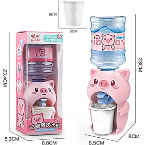 Small Water Dispenser Mini Water Dispenser for , Pig and Water Machine Pretend Play Kitchen Supplies for Girls Boys Desktop Water Cooler