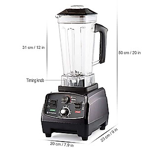 BATEERUN 2200W Professional Blender, High Speed Countertop Blender for Shakes and Smoothies, 68 Oz Commercial Smoothie Blender for Kitchen, Smoothie Maker BPA-Free (Black) (8 blades)