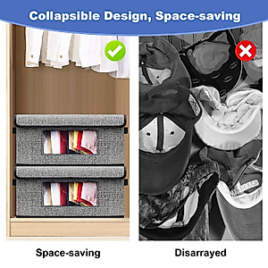 Stackable Hat Organizer for Baseball Caps, 2 PCS Hat storage Box Container Holder with Hard Lid and Clear Window for Closet Hold 30 Caps, Black