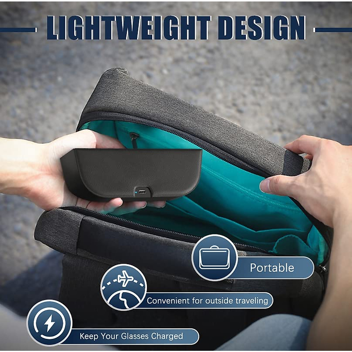 REEYEAR 2 in 1 Hard Travel Charging Case fits for Bose Frames Tenor,Alto,Soprano,Rondo Bluetooth Audio Sunglasses,Charger Box Replacement Keep Your Bose Frames Smart Glasses Protected and Powered Up