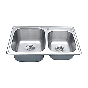 Kraus KTM32 Premier Kitchen Sink Double Bowl, 33.13, Satin
