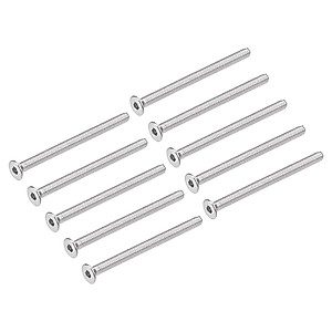 uxcell M3x40mm Flat Head Machine Screws Inner Hex Screw 304 Stainless Steel Fasteners Bolts 20Pcs