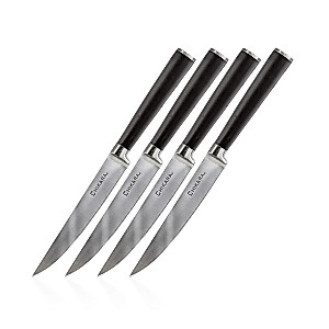GINSU Chikara Series 4-Piece Forged 4.5" Steak Knife Set - Premium 420J Stainless Steel Kitchen Knife