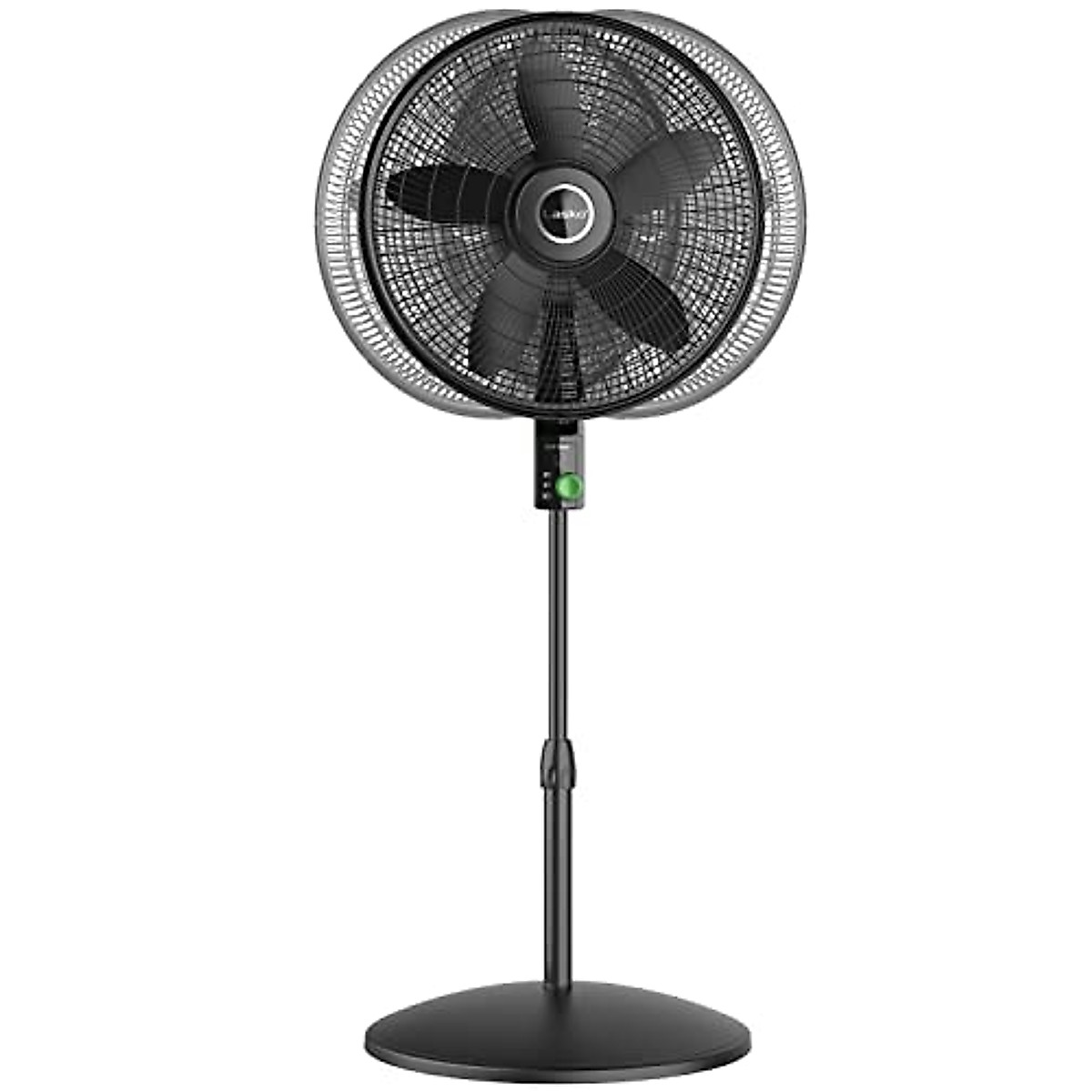 Lasko Oscillating 18-inch EcoQuiet DC Motor 12-Speed Pedestal Fan with Remote Control, Black, S18708, Large