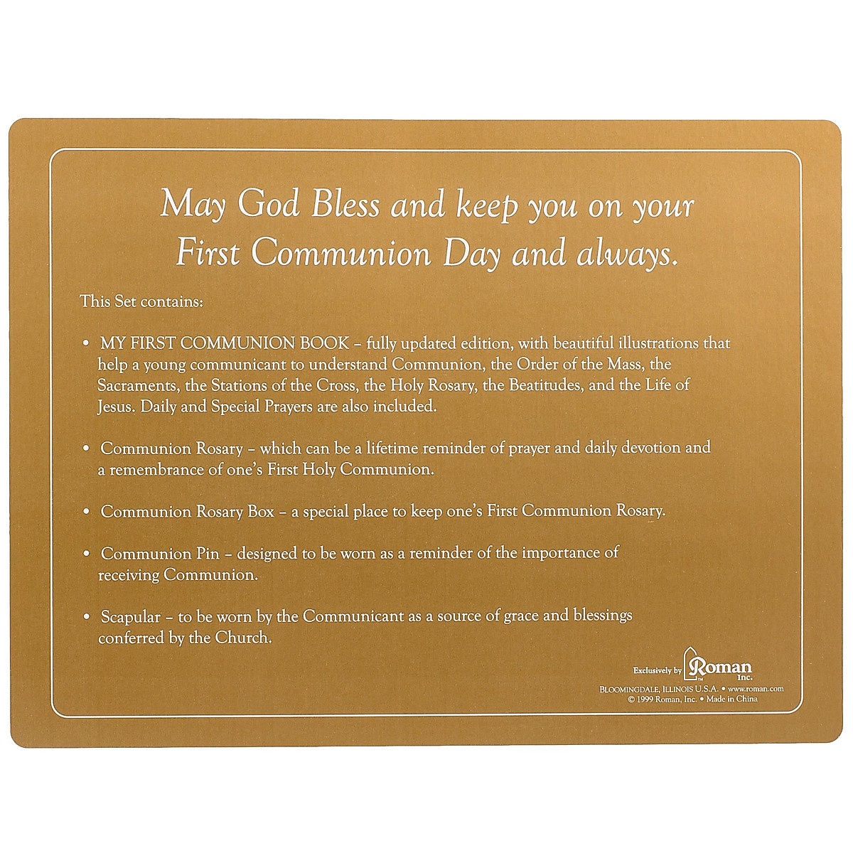 Praying Boy My First Communion Book and Rosary Set of 5