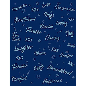 Chanasya Friends Forever Gift Throw Blanket - Super Soft Plush Fleece Laugh Hug Smile Joy Comfort Love Memories Best Friend Forever Gift Throw- for Women Men (50x65 Inches) - Blue Blanket