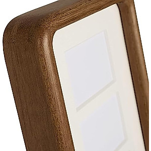 Solid Wood Collage Picture Frame Multi Openings Photo Frame 4x12 / 4x16 Matted to 1.5x2.5 for Wall and Tabletop Display (6 Opening Walnut)