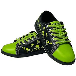 Pyramid Youth Skull Black/Green Bowling Shoes (Size 5)