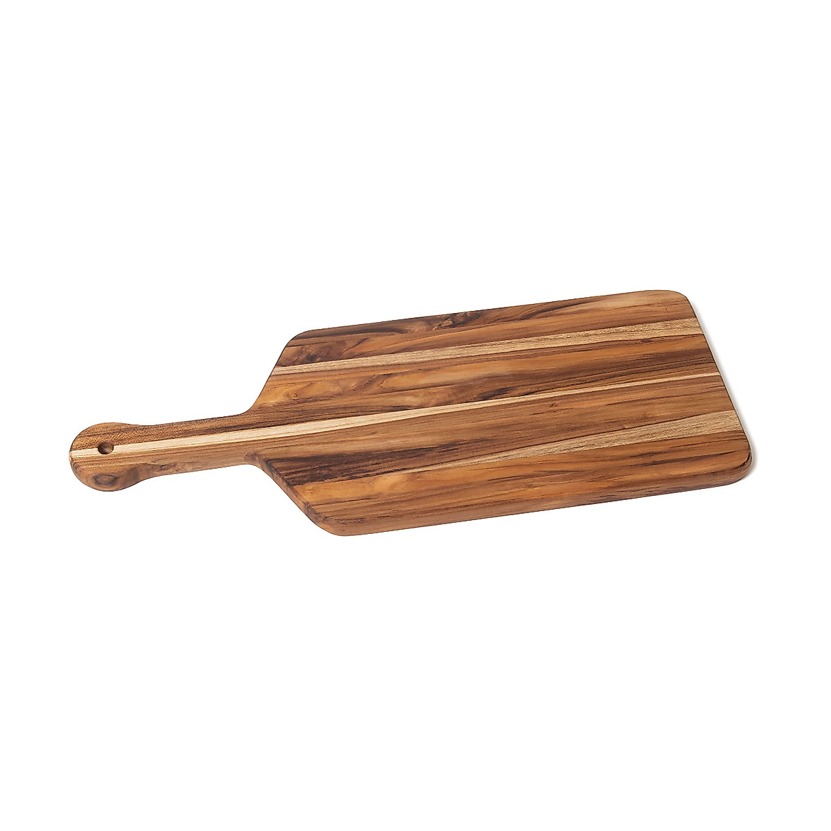 Lipper International Teak Wood Edge Grain Kitchen Paddle Board for Serving, Large, 20" x 8" x 3/4"