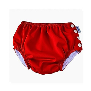 ISABBE Reusable Swim Diaper for Babies & Toddlers - Perfect Nappy for Swimmers in Pool or Beach - Great for Little Boys and Girls. (Pack of 2, Pink Red Large)