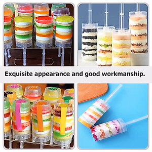 60Pack Cake Push Pop Containers with Lids, Reusable Cake Push Pops, Muti-purpose Push Pop Cake Containers, Plastic Cake Push-up Pop Shooter for Cupcake, Confetti, Homemade Ice Cream,Desserts