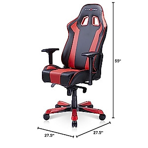 DXRacer OH/TS29 for Big & Tall, Ergonomic Home Office Armchair Comfortable Desk Recliner High Backrest Computer Seat | Height Swivel, 4D Armrest and Premium PU Leather, Max, Black and Red