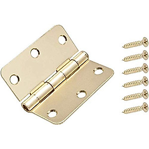 Everbilt 3-1/2 in. Satin Brass 1/4 in. Radius Door Hinge