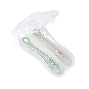 BEABA Toddler's Self-Feeding Spoon Set with Travel Case, Original Silicone Baby Spoons, Baby Essentials, Baby Spoons, Travel Set, Baby Gifts, Sage + Cloud