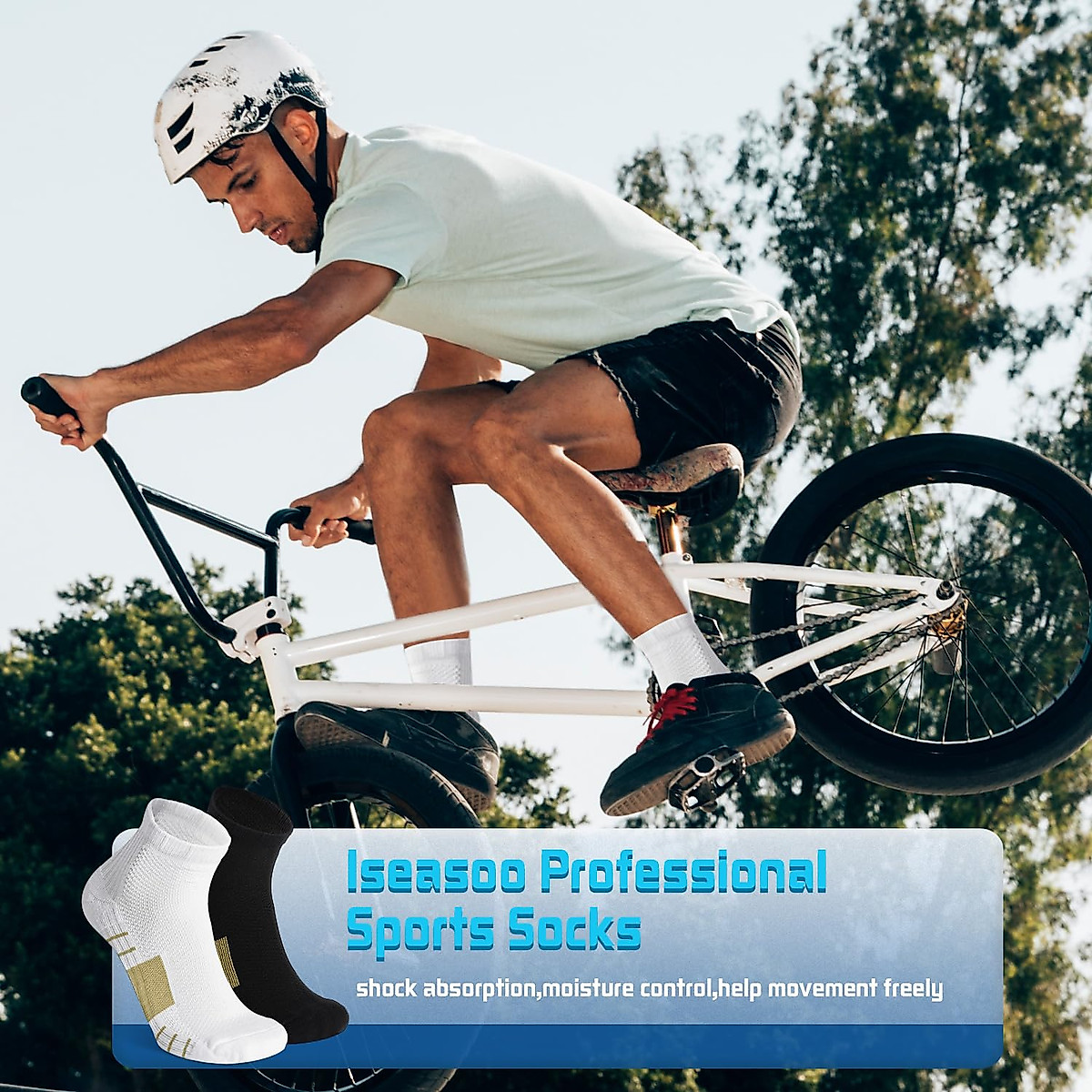 Iseasoo Copper Compression Socks for Men & Women Circulation-Ankle Plantar Fasciitis Socks Support for Athletic Running