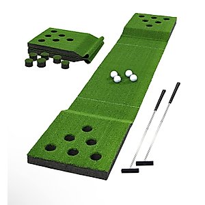MD Sports Golf Pong Game Set, 100inch, Green, Includes 2 Putters and 4 Balls, Foldable