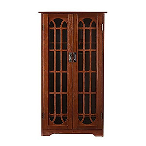 Window Pane Media Cabinet - Oak