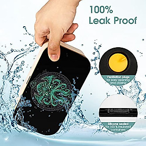Cthulhu Bento Lunch Box Leak-Proof Bento Box Food Containers with 2 Compartments for Offce Work Picnic Green-Style