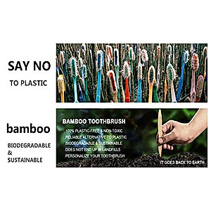 ECOPRO Kids Bamboo Toothbrush 10 Pack, Soft Bristles, Children's Toothbrushes Eco-Friendly Vegan Natural Wooden Handle Tooth Brush