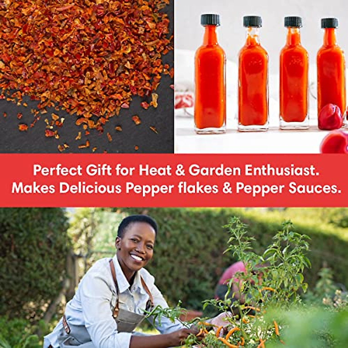 Carolina Reaper Ghost Pepper Growing Kit - Outdoor Garden Vegetable Seed Starter Kit - Hot Pepper Growing Kit - All in One Pepper Seed Plant Growing Kit - Gift for Gardeners