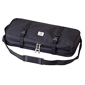 Mercer Culinary Double-Zip 17-Pocket Knife Case,Black