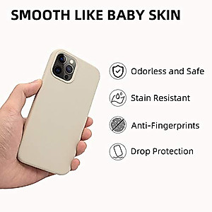SOH Mingying iPhone 12/iPhone 12 Pro Silicone Case, Full Body Protective Phone Case, Premium Soft Rubber Shockproof Case Compatible with Apple iPhone 12/12 Pro(6.1Inch) (Stone)