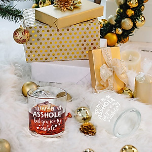 DAZLUTE You May Be an Asshole But You’re My Asshole Whiskey Glass, Funny Valentine's Day Gifts Fiance Gifts for Men Husband Fiance Him Mr Boyfriend Couples, Gag Gifts for Birthday Anniversary, 10 Oz