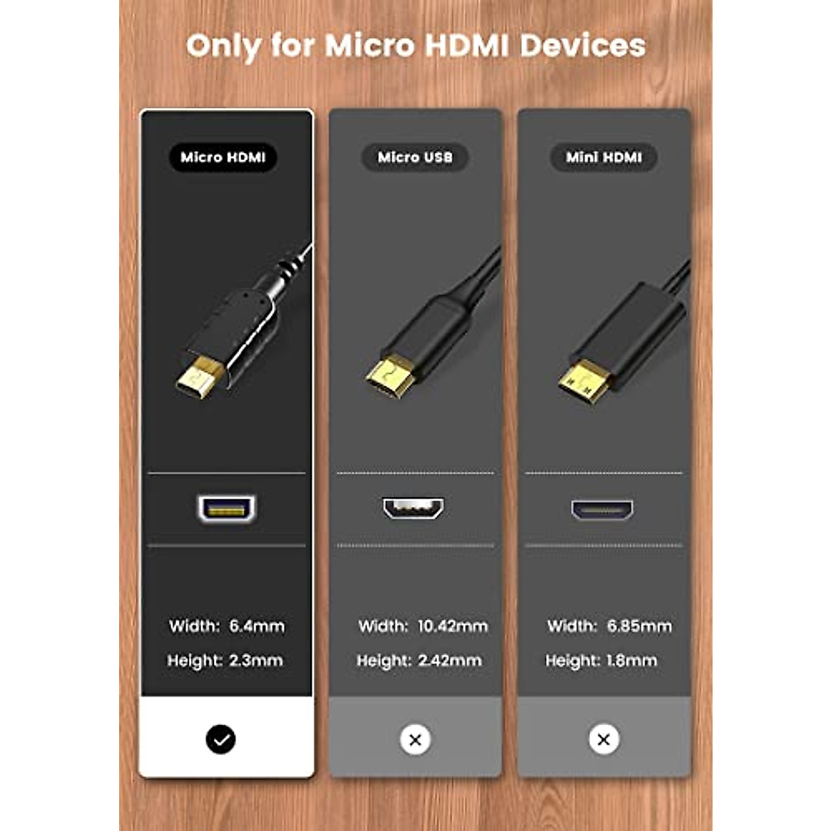 FOINNEX Flexible Micro HDMI to HDMI Cable, Ultra Thin Micro HDMI Cord 4K@60Hz for Gimbal, Bidirectional HDMI to Micro HDMi for GoPro Hero 7/6/3+, Raspberry Pi4, Kindle Fire HD-3FT