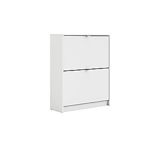 Tvilum Bright 2 Drawer Shoe Cabinet, White
