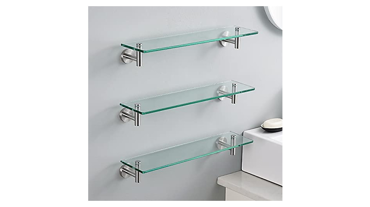 KES 20-Inch Glass Shelf - Rustproof & Stylish Storage