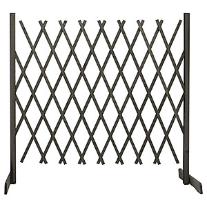 Tidyard Garden Trellis Fence Wood Expandable Plant Support Climbing Lattices Wooden Decorative Divider Fencing Gray for Lawn, Backyard, Balcony, Patio, Outdoor Furniture 70.9 x 39.4 Inches (W x H)